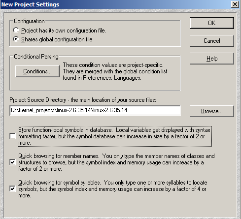 Linux内核源码阅读及windows工具之Source Insight3.5 | WbBullFrog