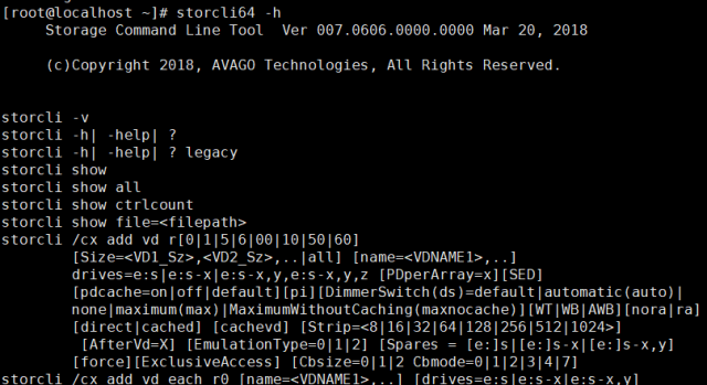storcli 简易使用介绍 | show