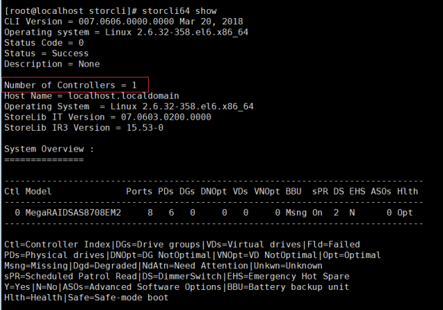 storcli 简易使用介绍 | show