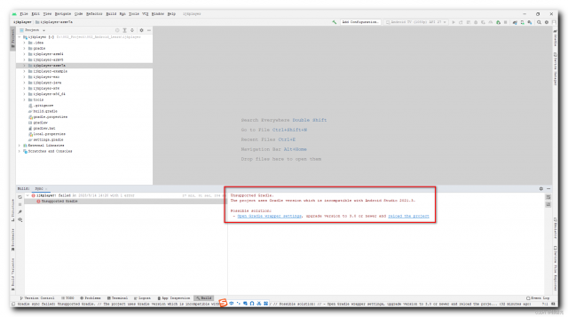 【错误记录】Android 编译报错 ( The project uses Gradle version which is ...
